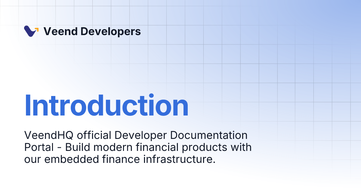 Introduction | Veend Developers